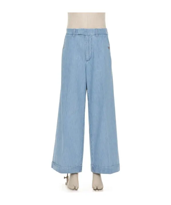 Valentino Garavani Cuffed Denim Trousers - Blue