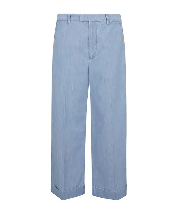 Valentino Garavani Button Detailed Wide-leg Jeans