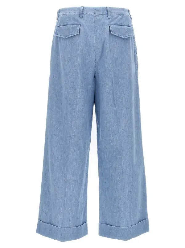 Valentino Garavani Button Detailed Wide-leg Jeans