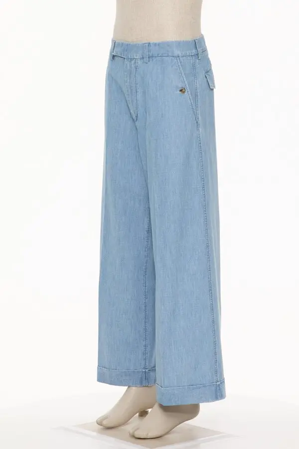Valentino Garavani Button Detailed Wide-leg Jeans