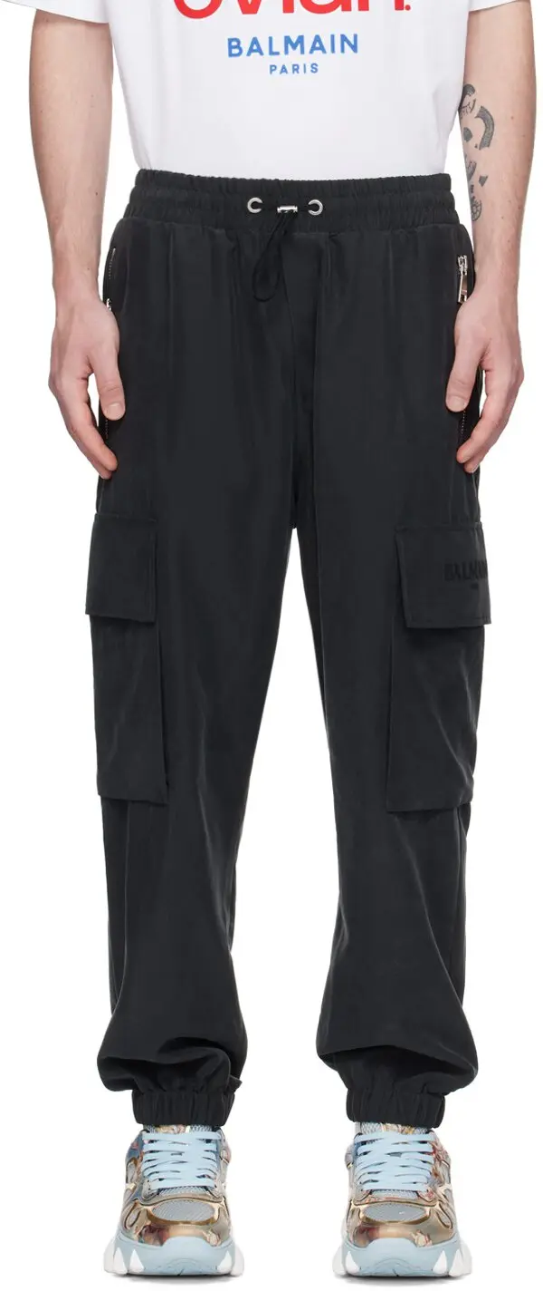 Balmain Logo Detailed Drawstring Cargo Trousers