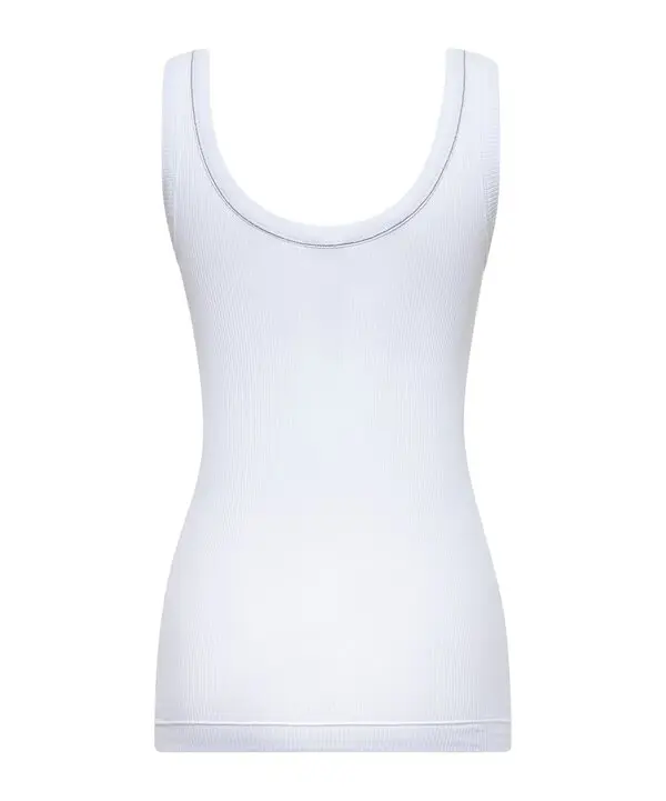 Brunello Cucinelli Ribbed Scoop Neck Tank Top