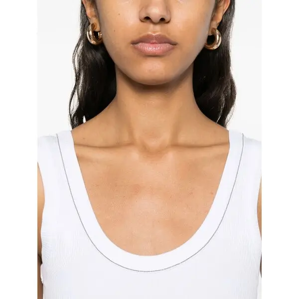 Brunello Cucinelli Ribbed Scoop Neck Tank Top