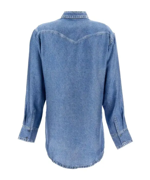 PIERRE-LOUIS MASCIA Long Sleeve Denim Effect Shirt