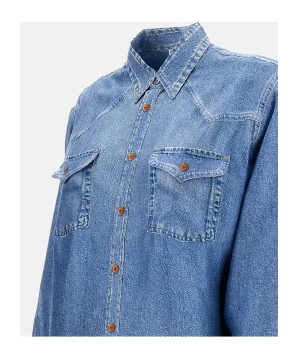 PIERRE-LOUIS MASCIA Long Sleeve Denim Effect Shirt
