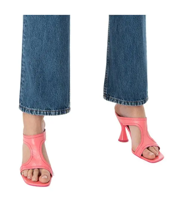 By Far Cut-out Heeled Slip-on Sandals - Pink