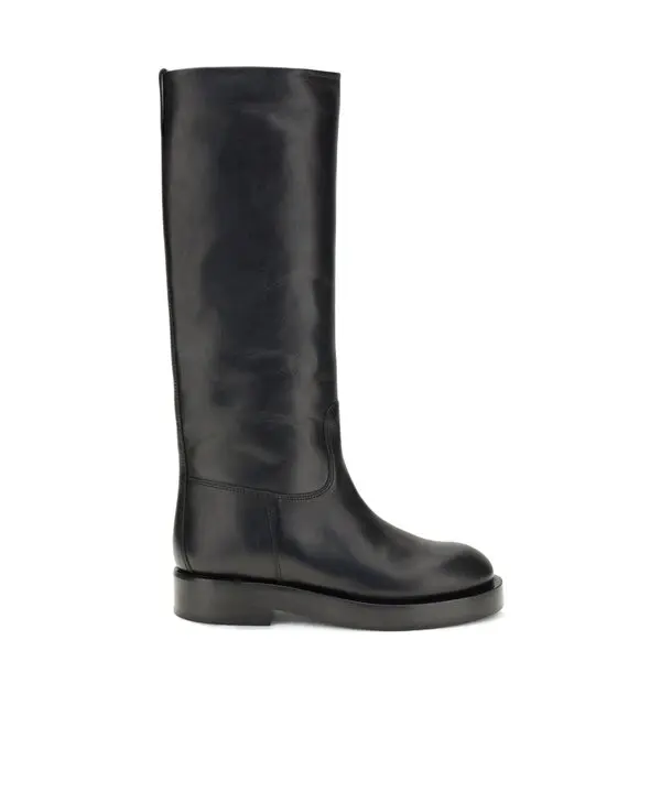Paris Texas Nappa Leather Flat Boots - Black