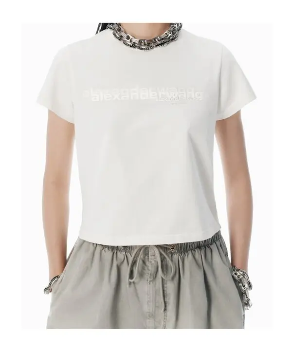 Alexander Wang Shrunken Logo T-shirt - White