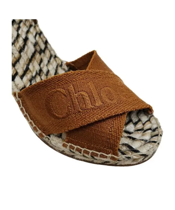 Chloé Piia Crossover-strap Espadrille Wedge Sandals