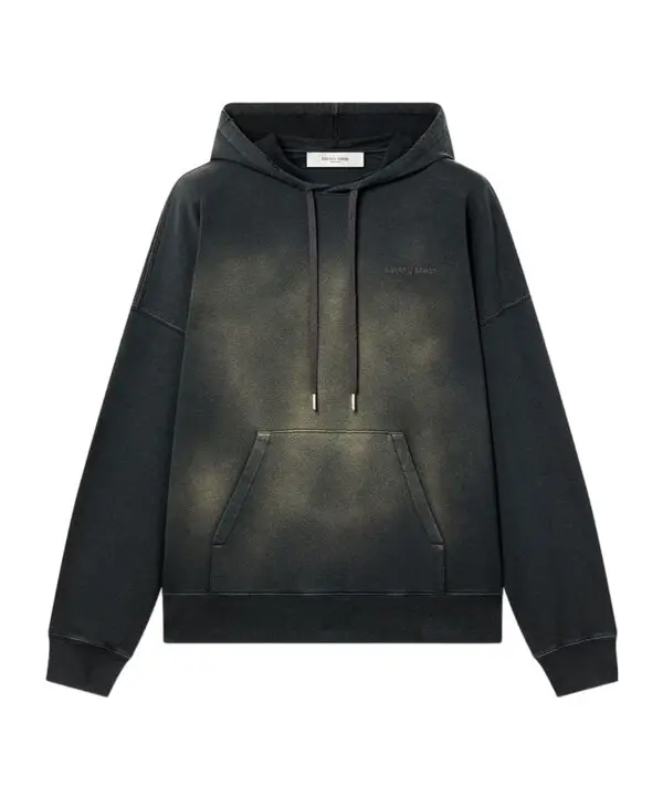 GOLDEN GOOSE Bleached Effect Drawstring Hoodie - Black