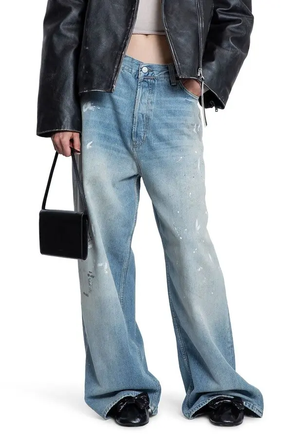 Acne Studios Paint Splatter Wide-leg Jeans - Blue
