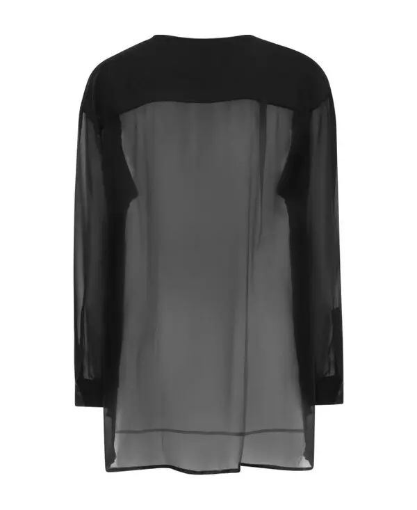 Fabiana Filippi Sheer Paneled Blouse With Embellished Neckline