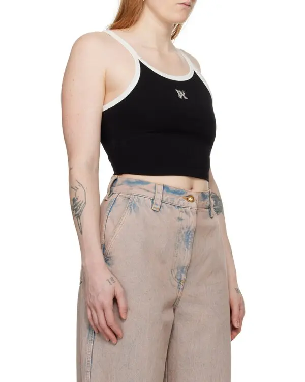 Palm Angels Pa Monogram Cropped Tank Top