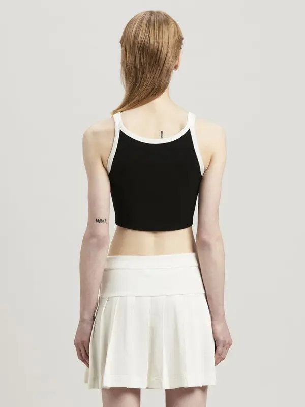 Palm Angels Pa Monogram Cropped Tank Top