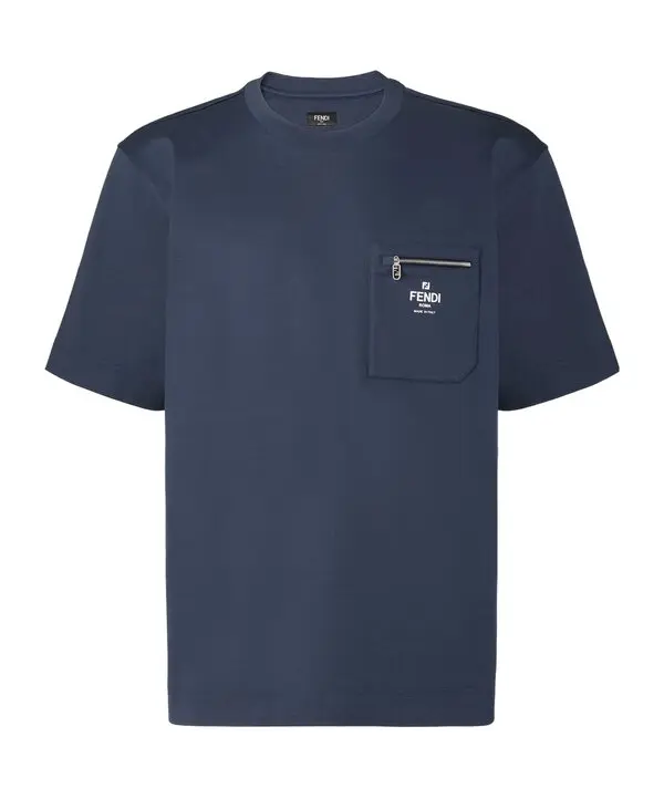 Fendi Short Sleeved Crewneck T-shirt - Navy Blue