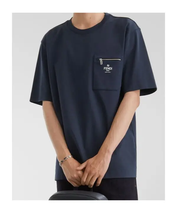 Fendi Short Sleeved Crewneck T-shirt - Navy Blue