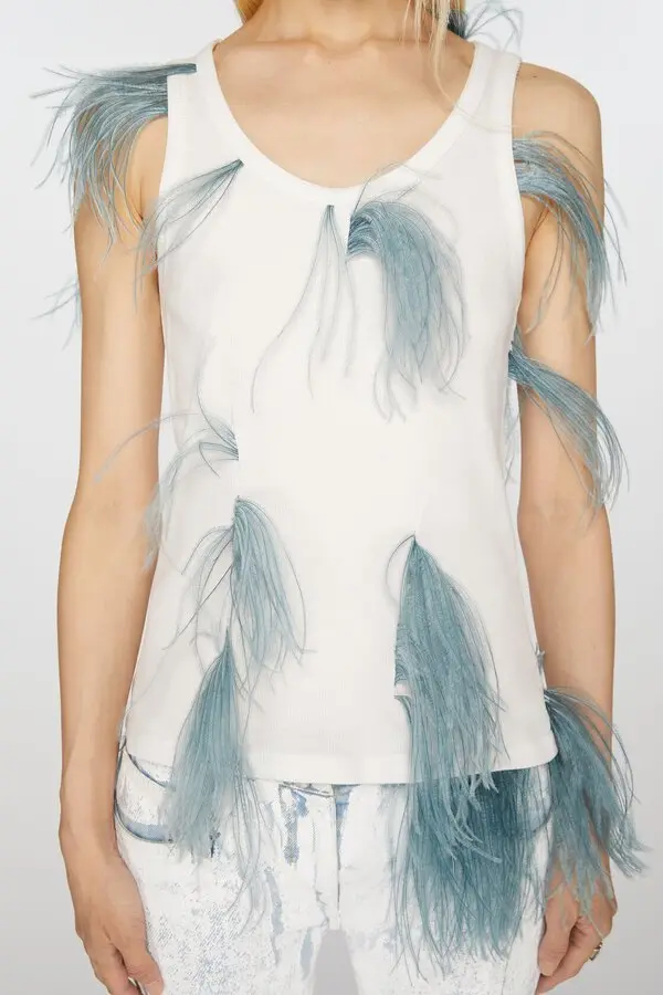 Acne Studios Feather-detailed Ribbed Tank Top