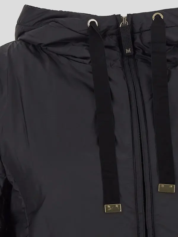 Max Mara Drawstring Zip-up Jacket - Black