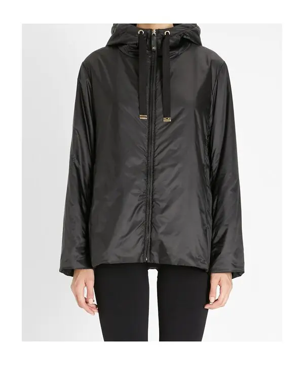 Max Mara Drawstring Zip-up Jacket - Black
