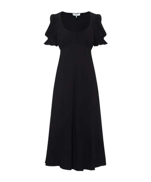 Chloé Ruffled Midi Dress - Black
