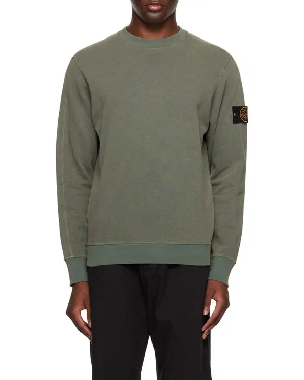 Stone Island Logo Patch Crewneck Sweatshirt - Black