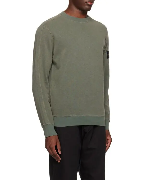 Stone Island Logo Patch Crewneck Sweatshirt - Black