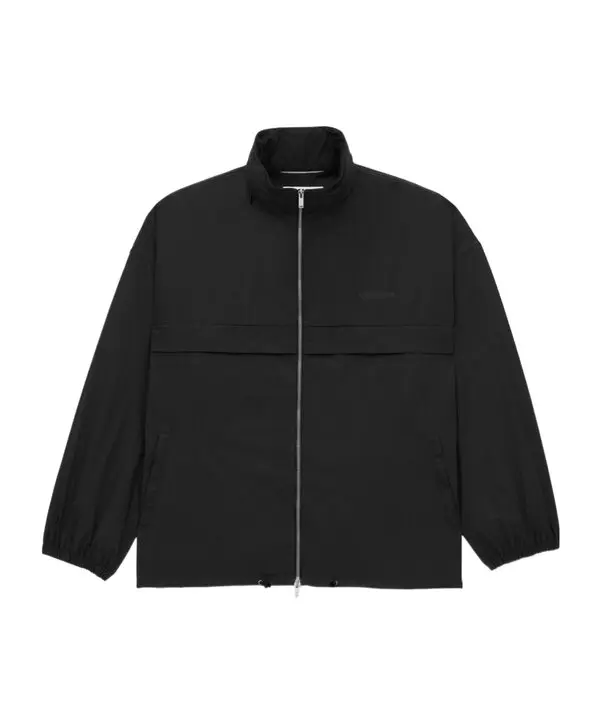 Saint Laurent Logo Embroidered Zip-up Jacket - Black