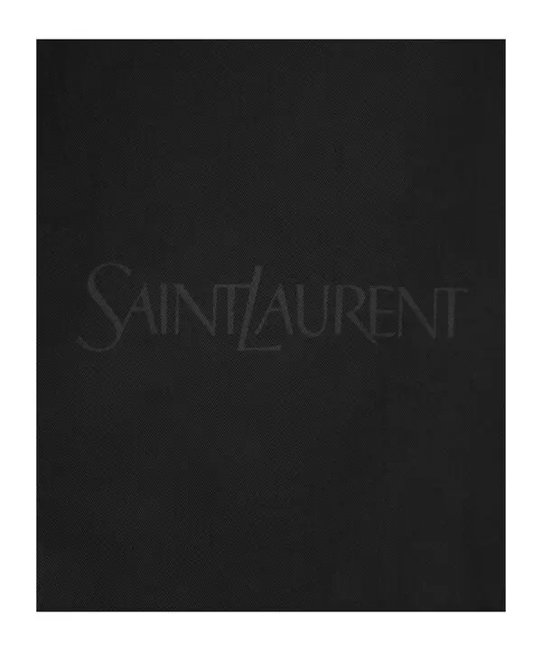 Saint Laurent Logo Embroidered Zip-up Jacket - Black