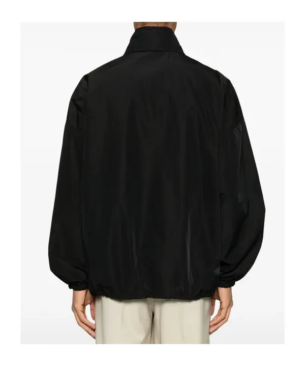 Saint Laurent Logo Embroidered Zip-up Jacket - Black