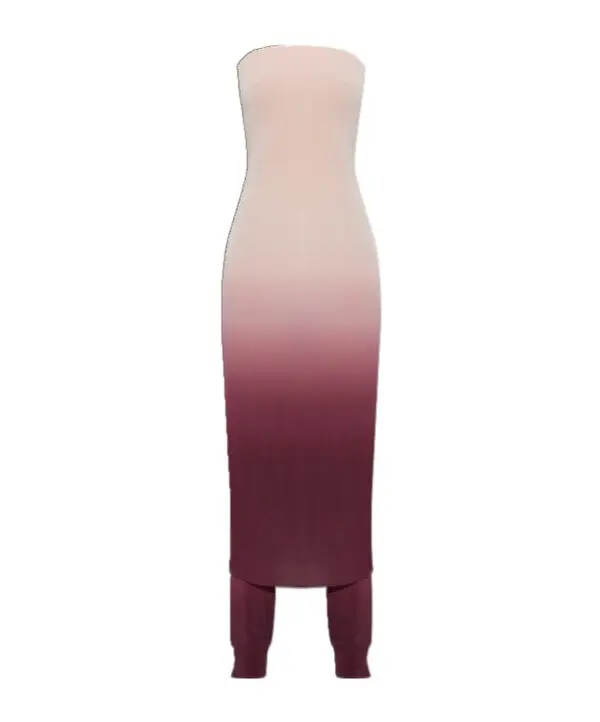 Alaïa Off-the-shoulder Gradient Jumpsuit With Zip Hem - Red