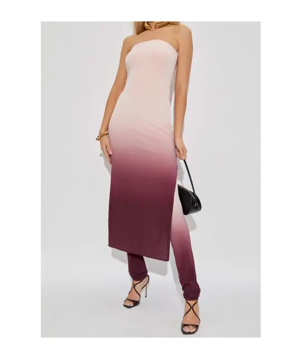 Alaïa Off-the-shoulder Gradient Jumpsuit With Zip Hem - Red