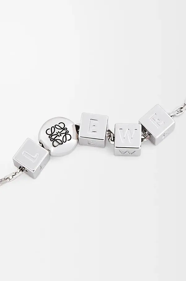 Loewe Sterling Pebble Cube Necklace - Silver