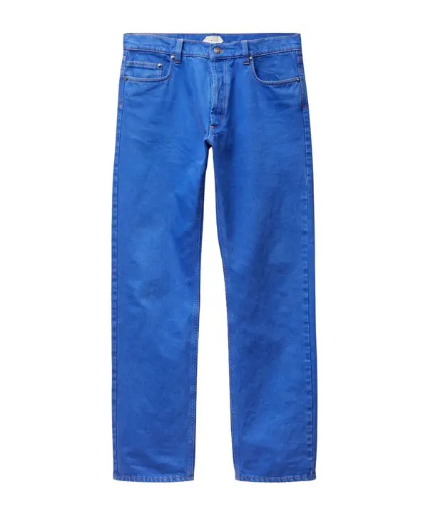 Versace Straight-leg Jeans With Logo Patch - Blue