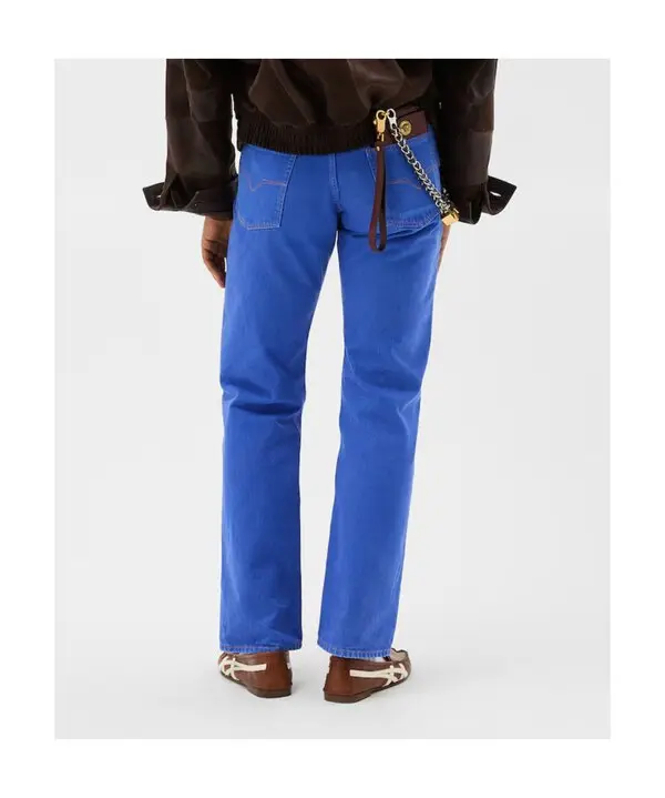 Versace Straight-leg Jeans With Logo Patch