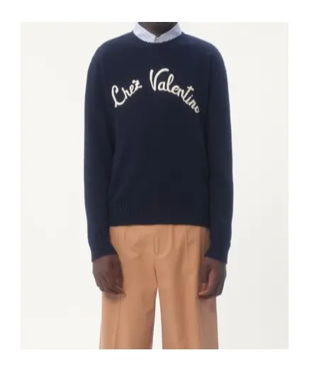 Valentino Garavani Chez Embroidered Crewneck Jumper - Indigo