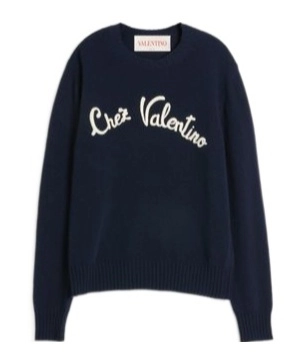 Valentino Garavani Chez Embroidered Crewneck Jumper - Indigo
