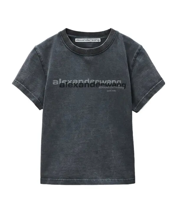 Alexander Wang Shrunken Logo T-shirt - Black