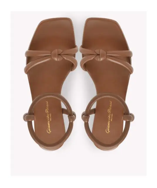 GIANVITO ROSSI Juno Leather Sandals - Brown