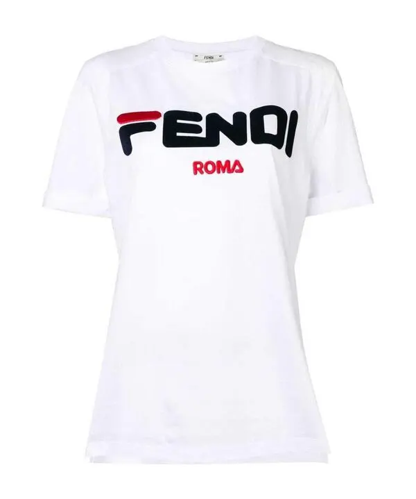 Fendi Star Popular Style X Fila Limited Cooperation Mania Series Short-sleeved T-shirts - White