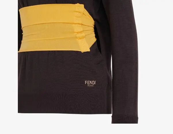 Fendi Long-sleeved Ribbed Wool Jumper With Embroidered Logo