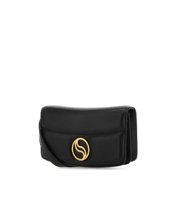 Stella McCartney S-wave Logo Plaque Padded Wallet On Strap
