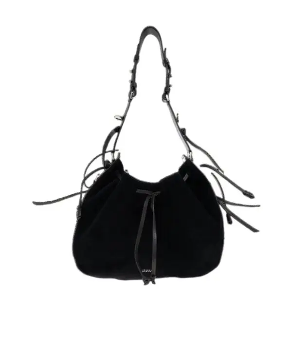 Isabel Marant Étoile Bolton Hobo Drawstring Shoulder Bag - Black
