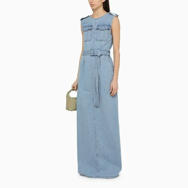 Dries Van Noten Sleeveless Denim Maxi Dress