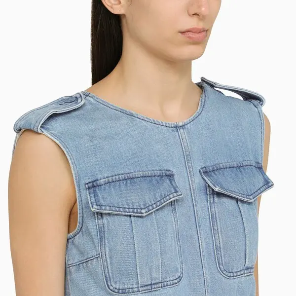 Dries Van Noten Sleeveless Denim Maxi Dress