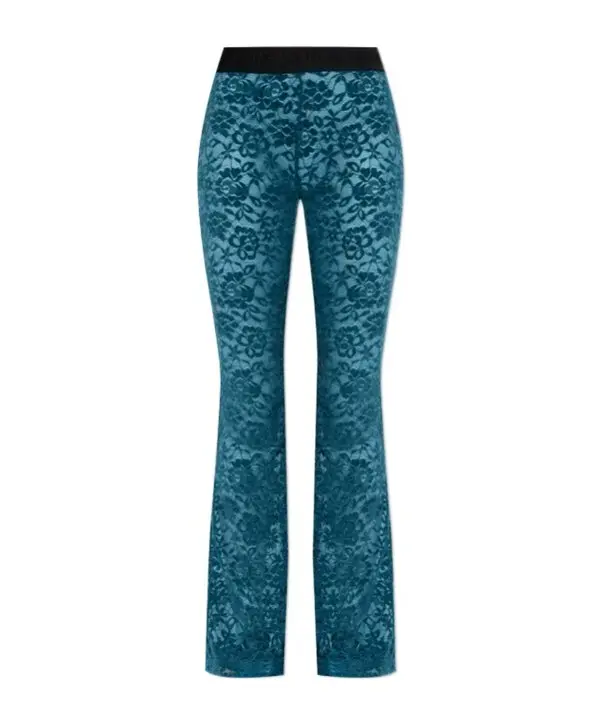Versace Lace-detailed Flared Trousers - Blue