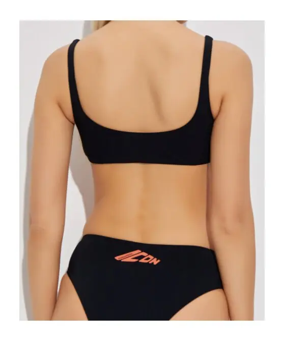 Dsquared2 Graphic Print Bikini Top - Black