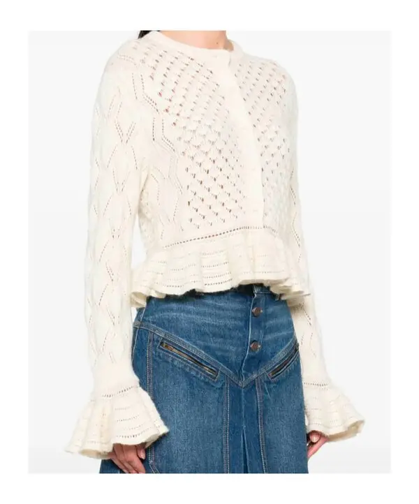Chloé Ruffled Knit Cardigan - No