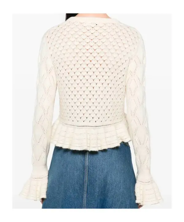 Chloé Ruffled Knit Cardigan - No