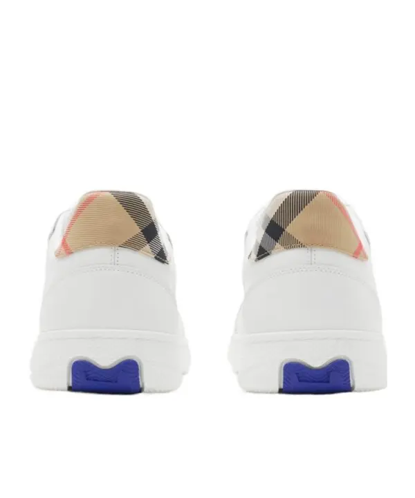 Burberry Checked Lace-up Sneakers - White/sand