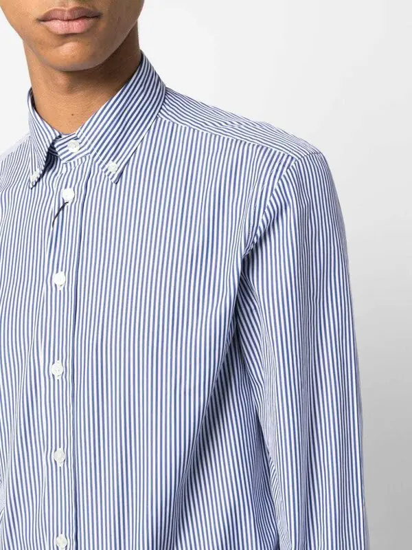 Etro Striped Curved Hem Shirt